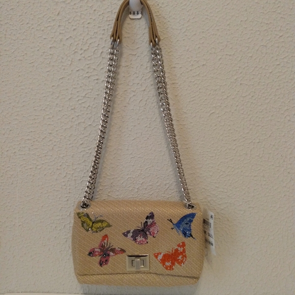 INC International Concepts | Bags | Inc Tan Fabric Sequin Butterfly ...